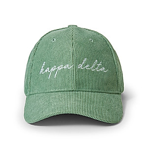 Sorority Shop Kappa Delta Baseball Cap - Embroidered Logo, Soft Corduroy Green