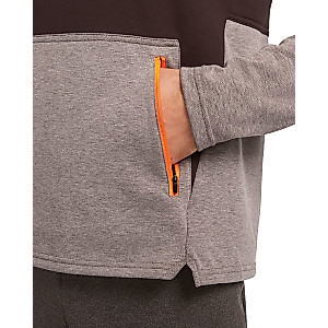 Nike Therma-FIT Men's Pullover Training Hoodie (Medium, Brown Basalt/Heather/Total Orange) DD2112-203