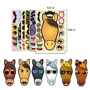 30pcs Kids Birthday Party Favors Stickers - Make Your Own Horse Stickers, Spirit Horse Toy Stickers for Kids Birthday Party Game Activities Decrations