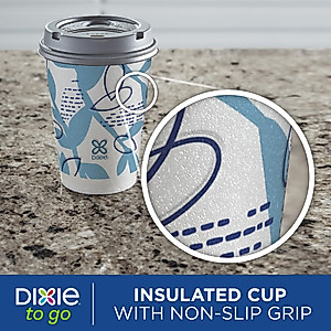 Dixie to Go Disposable Hot Beverage Paper Coffee Cups with Lids, 12 Oz, 156 Count, Assorted Designs