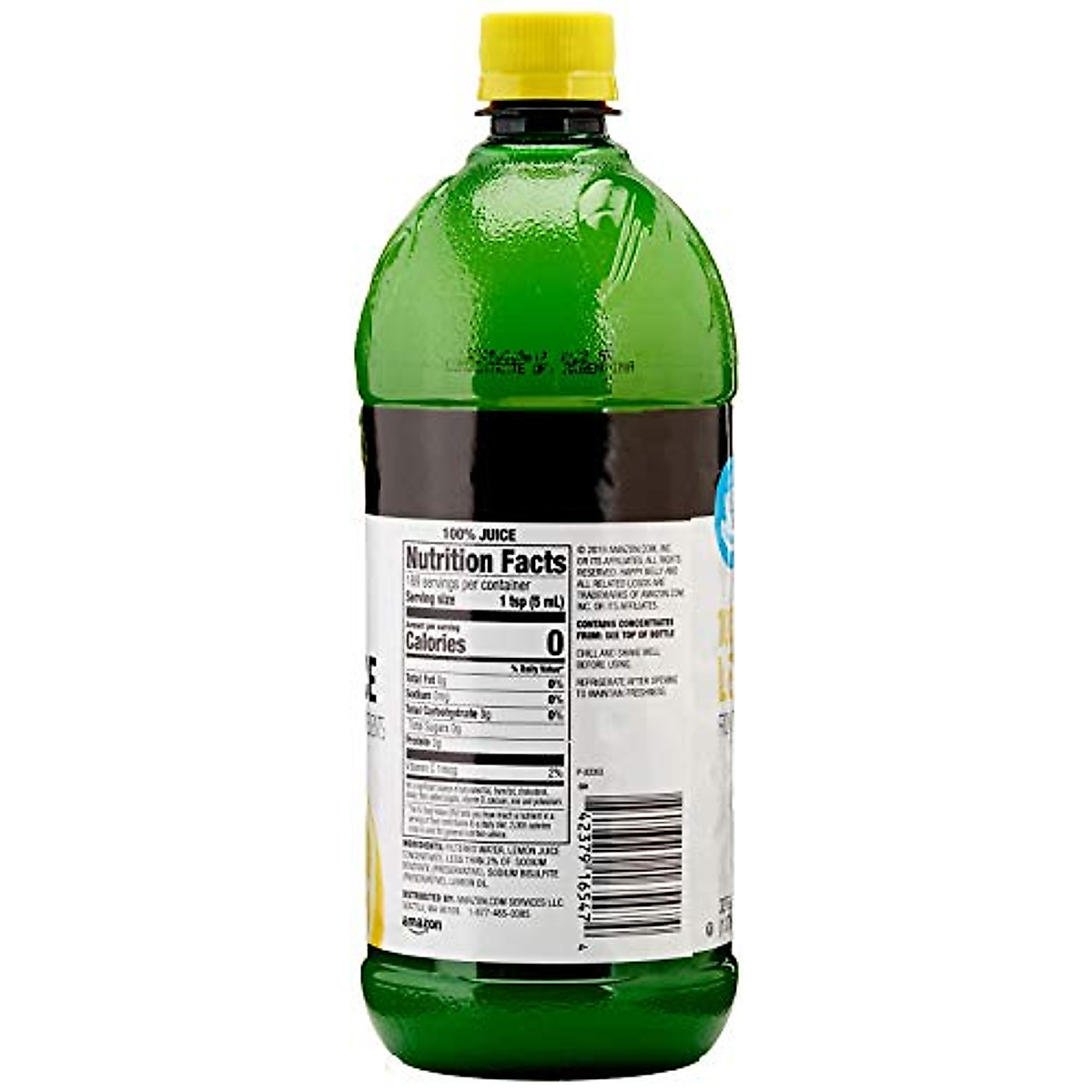 Amazon Brand - Happy Belly 100% Lemon Juice From Concentrate, 32 Ounce