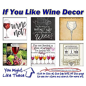 Love and A Bottle of Wine - Wooden Sign Wall Art - Great Home Bar Decoration, Kitchen and Dining Room Display, Unique for Couples Housewarming Gift, 7x7 Wooden Sign