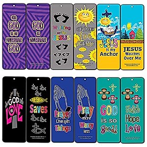 Awesome God Bookmarks for Kids (12-Pack) - VBS Sunday School Easter Baptism - Thanksgiving Christmas Rewards Encouragement Gift