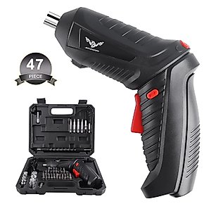 JENABOM 47 in 1 Electric Screwdriver Set, 3.6V Cordless & Rechargeable, 3.5N·m Max Torque, USB Power Rechargeable Screwdriver with 44pcs Driver Bits, Ideal for Small Projects