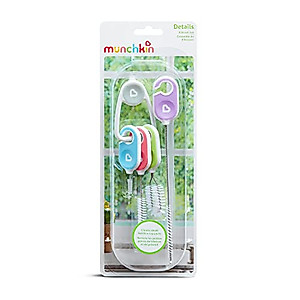 Munchkin® Details™ Bottle and Cup Cleaning Brush 4 Piece Set with Key Ring