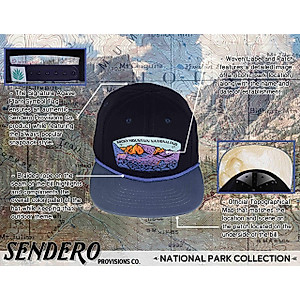 Sendero Provisions Co. Outdoor Adjustable Snapback Rope Hat with Rocky Mountain National Park Woven Patch (Navy/Slate)