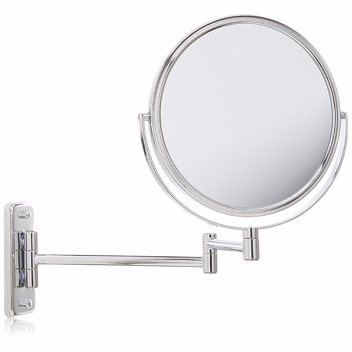 JERDON 8-Inch Two-Sided Swivel Wall Mount Mirror - Makeup Mirror with 8X Magnification & 13.5 inch Wall Extension - Chrome Finish - Model JP7808C