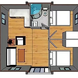Spacious Expandable Portable Prefab House -Mobile Living Solution with Kitchen & Bathroom, Suitable for Homes, Hotels, Offices, Garages & Workshops (13×20) Colour White.Black