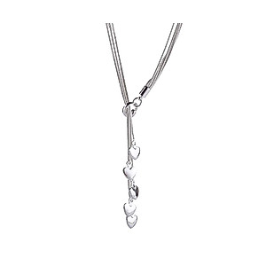 SOSUO 925 Sterling Silver Five-line Chain with Five-Heart Necklace