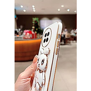 Lozeguyc for Oneplus 11 5G Case 3D Cute Cartoon Hidden Rabbit Kickstand Design for Women Girls,Luxury Plating Glitter Soft Silicone Girly Phone Case with Camera Protection Cover for Oneplus 11 Purple