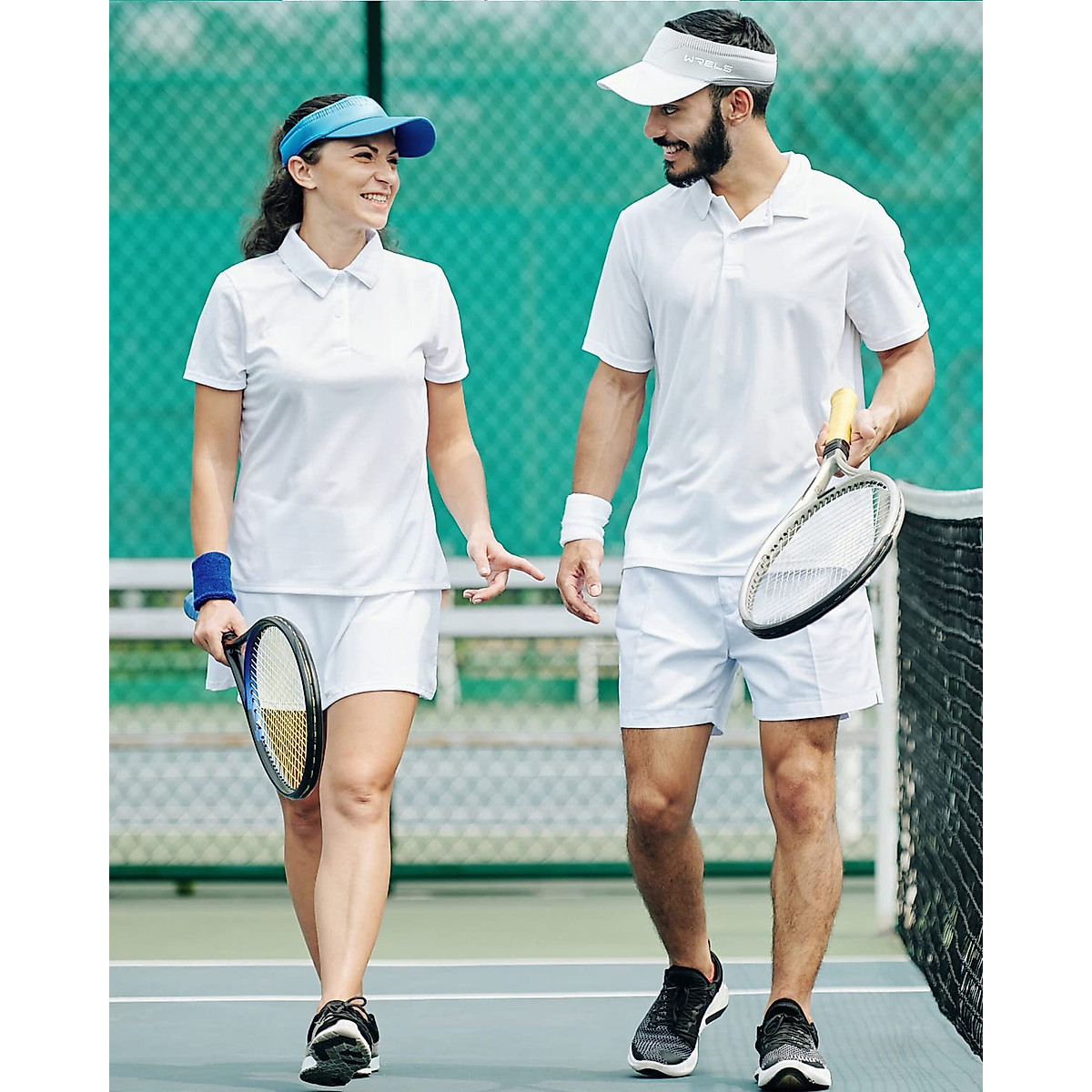 WRELS Visor Sun Hat for Kids Women Men,Adjustable Packable Sports Cap with Sweatband(46-60cm) (#B-Rose Red)