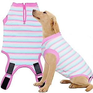 Wabdhally Dog Surgery Recovery Suit,Surgical Recovery Female Spay Suit for Large Dogs Cats,Surgery Recovery Multi Pink Onesie XXL