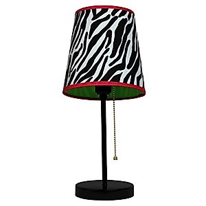 Limelights LT3000-ZBA Fun Prints Table Lamp,Metal, Black/Zebra
