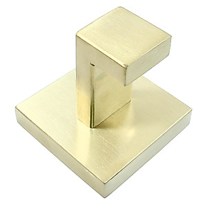 Hitefu Bath Towel Hooks - 304 Stainless Steel Square Hand Towel Rack - Heavy Duty Wall Mounted Coat Hooks for Bathroom Kitchen Livingroom Hotel Garage (Brushed Gold)