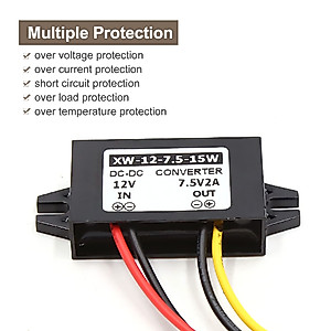 uxcell DC 12V Step Down to 7.5V DC 2A 15W Power Supply Module Electronic Transformer