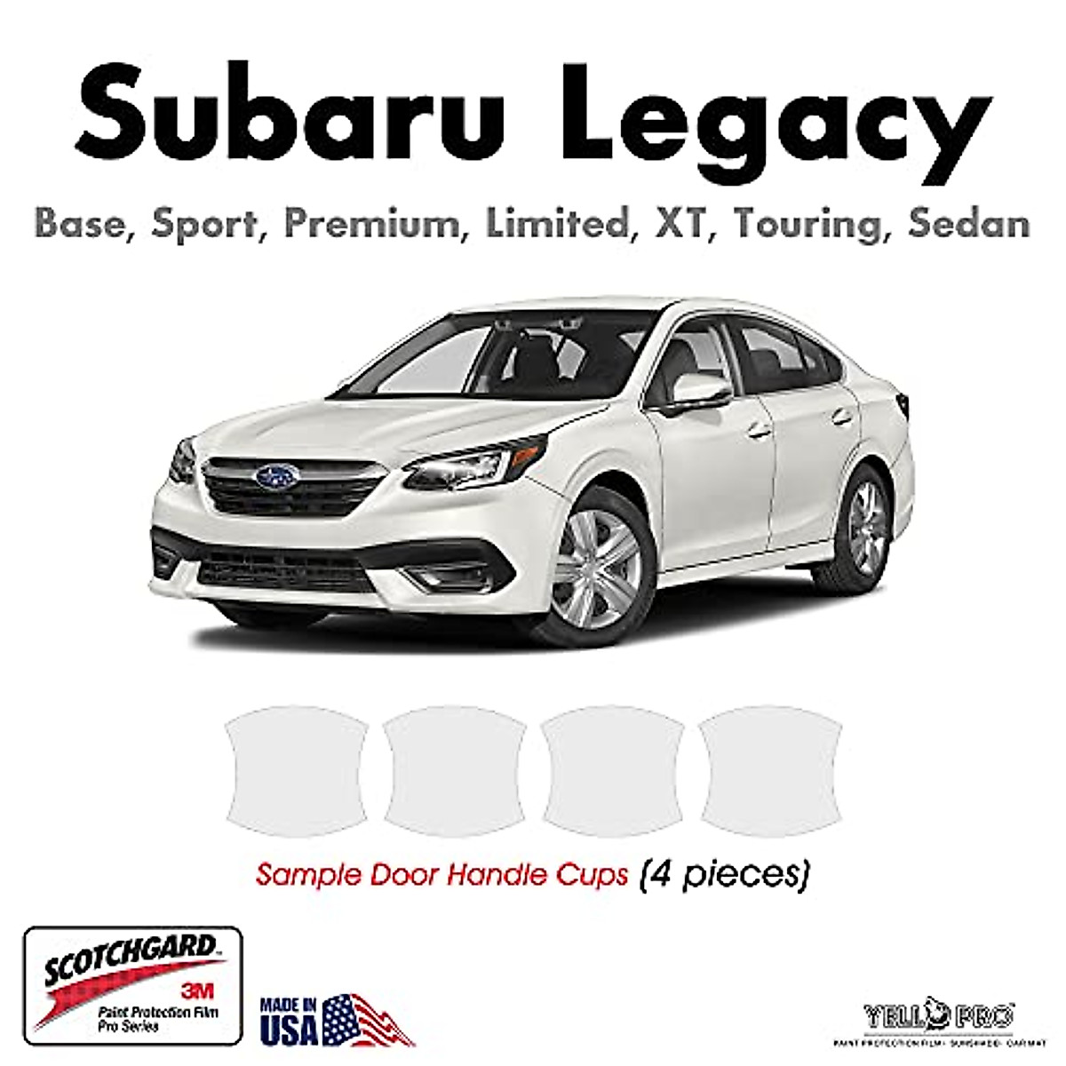 YelloPro Custom Fit Door Handle Cup 3M Anti Scratch Clear Bra Paint Protector Film Cover Self Healing PPF Guard Kit for 2020 2021 2022 2023 Subaru Legacy Sedan