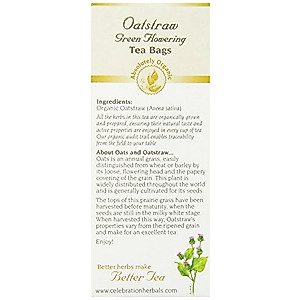 CELEBRATION HERBALS Organic Oatstraw Green Flowering Tea, 24 CT