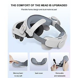 for Meta Quest 3/3S Head Strap - Comfort Vr Accessories with Adjustable Elite Headstrap Design for Meta/Oculus Quest 3/3S Support Face Protective Pad Cover Replacement Headset Accessory (T3)