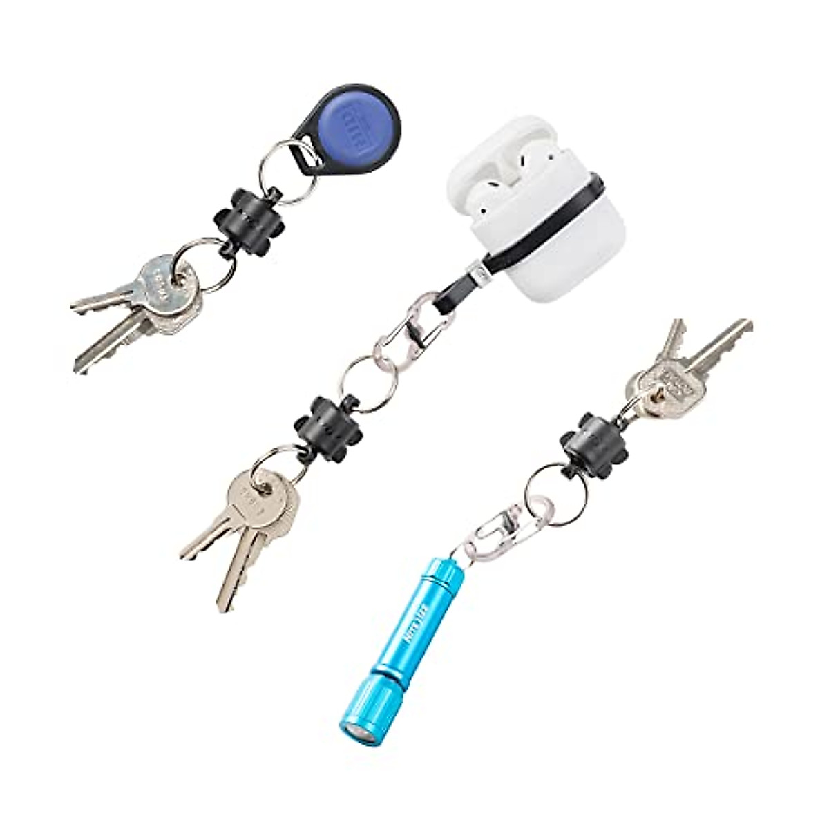 Nite Ize Polycarbonate Keyring 360 Magnetic Quick Connector, Magnetic Locking Split Rings for Keys
