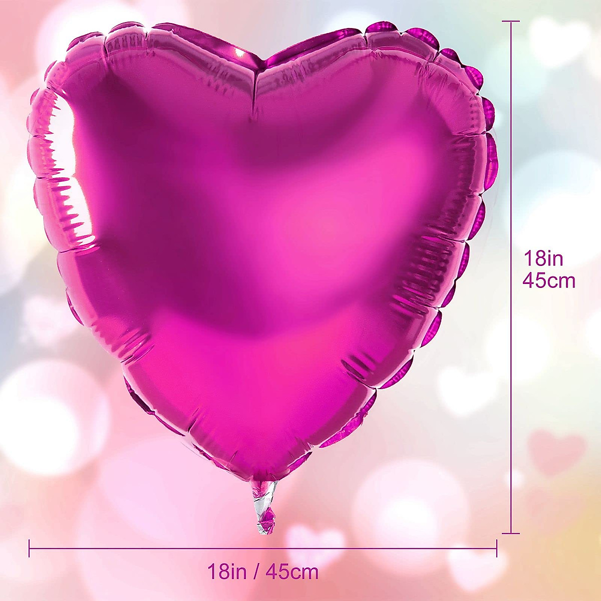 ASTARON 30 Pcs Red Pink Heart Balloons for Valentines Day Decor Accessories, 18 In Large Heart Balloon Foil Rose Red Heart Balloons for Romantic Night Wedding Bridal Shower Decorations