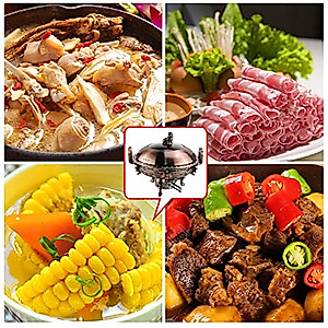 Retro Hot Pot Shabu Shabu Pot 1.3L Small Hotpot with Alcohol Stove - Single Person Soup Boiler Food Warmer Chafing Dish Set, Fuel not Included/Red Copper