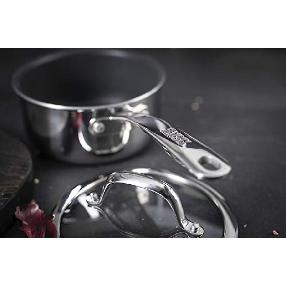 Kuhn Rikon Peak Non-Stick Saucepan with Glass Lid, 7.05 inch/18 cm