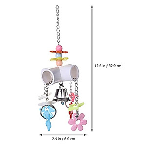 BCOATH 2pcs Parrots Birds and Chewing Conures Pet Cockatiels Flower Grinding Macaws Parakeets Pendant Biting Teeth Cage Resistant Cockatiel Small Tearing Chew Bird Bell Toys Hanging for