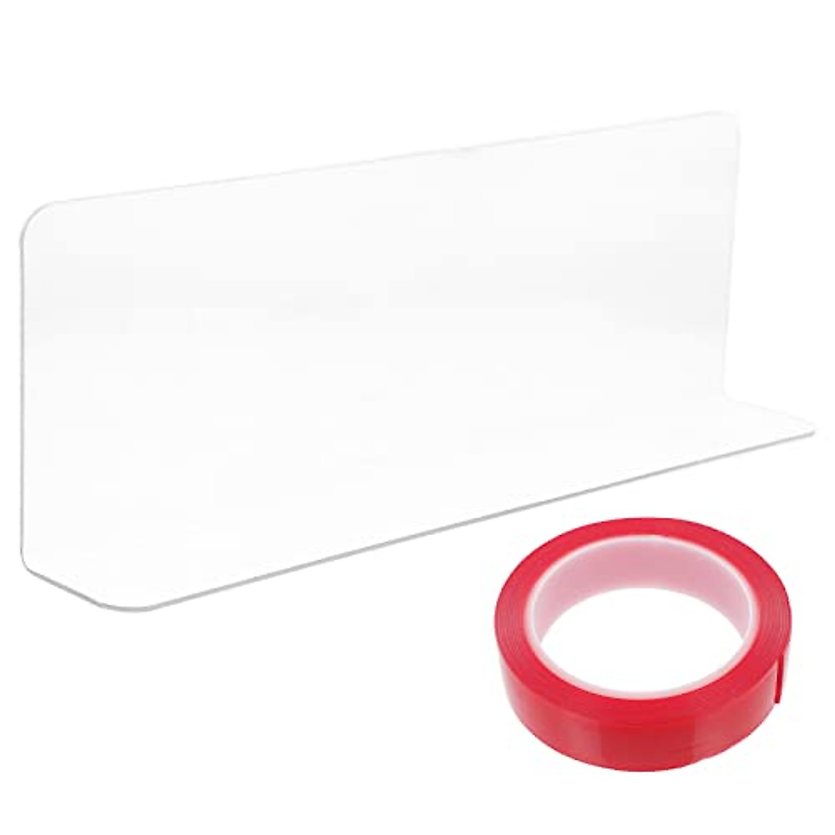ULTECHNOVO Plastic Shelf Dividers Transparent Rack Shelf with Nano Tape, L-Shaped Acrylic Shelf Dividers for Commodity Snack Classification