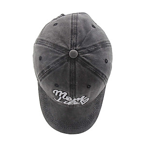 Splash Brothers Customized Mom Life Heart Embroidered Baseball Cap, Vintage Washed Distressed Adjustable Denim Hat for Women Mom Mama Grandma