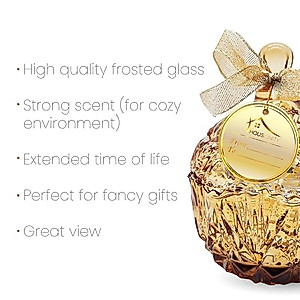 Housionity Elderflower Candle in Frosted Glass, Luxury Jar, Strong Scent, Long Duration, Ideal Gift for Valentine's or Women, Jewelry Candle, Designer Fragrance.