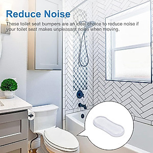 5Pcs Transparent Toilet Seat Bumper Set, Silicone Strong Adhesive Toilet Seats Lid Bumpers, Toilet Seat Buffers, Toilet Lid Rubber Pads for, Home, Hotel and Hospital Toilets and Toilet Parts