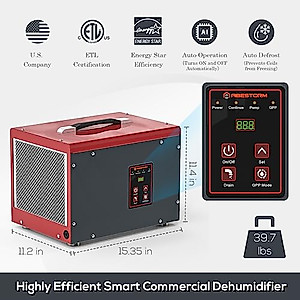 Abestorm Energy Star Commercial Dehumidifiers with Pump and Hose, 70 PPD Crawl Space dehumidifiers, up to 1,000 sq. ft. Compact, Portable, Auto Defrost, Memory Starting, 5 Years Warranty