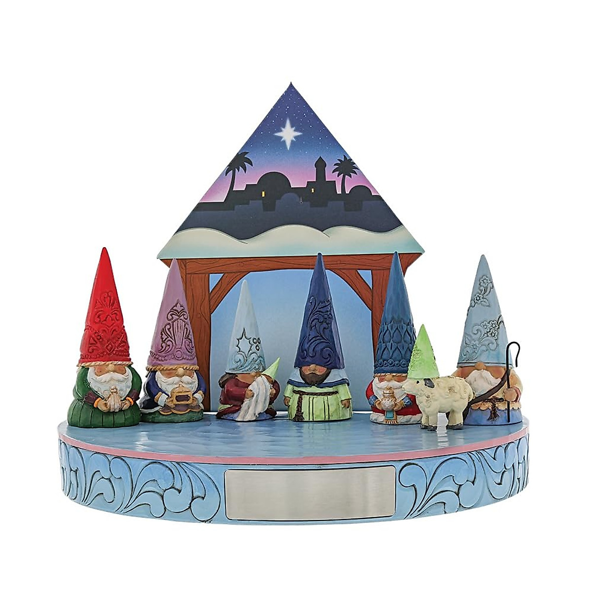 Enesco Jim Shore Heartwood Creek Small but Miraculous Gnome Christmas Pageant Scene Figurine Set, 3.125 Inch, Multicolor