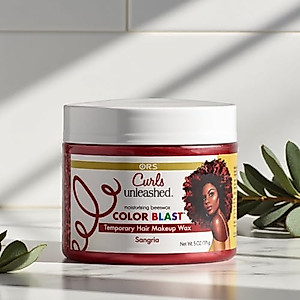 Curls Unleashed Color Blast Temporary Color Wax, Infused with Beeswax & Castor Oil, Sangria (6.0 oz).