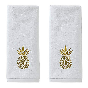 SKL Home by Saturday Knight Ltd. Gilded Pineapple Hand Towel (2-Pack), White, Small