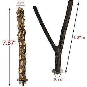 kathson Natural Bird Wood Perch Parakeet Standing Toy Sticks Parrot Paw Grinding Branches Cockatiels Cage Chewable Accessories for Conures Macaws Finches 8 PCS