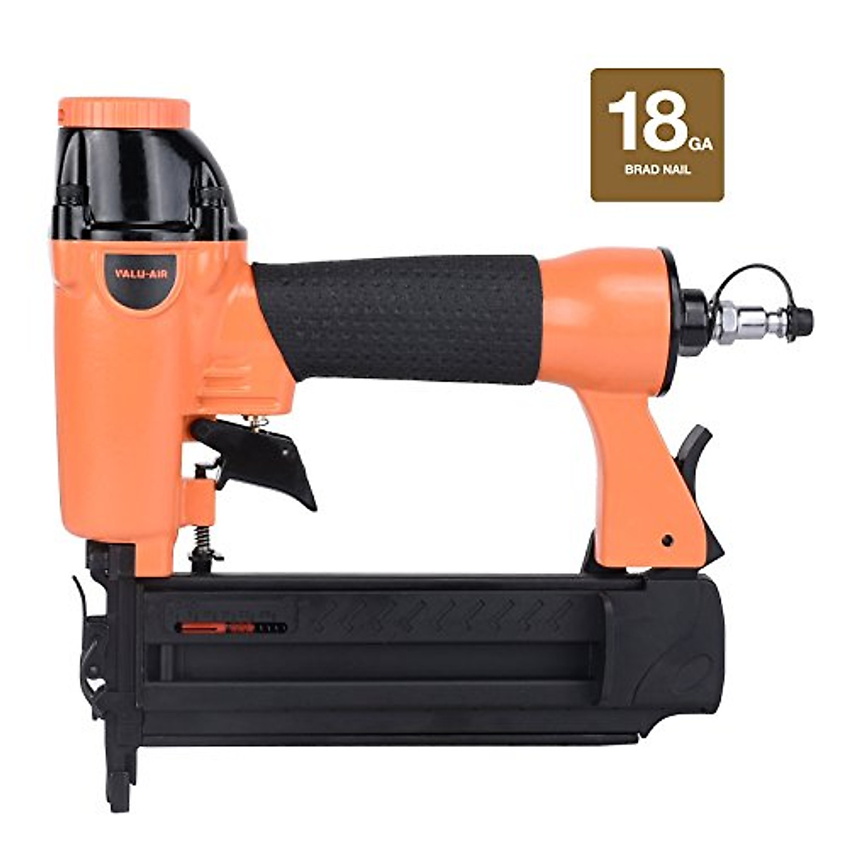 Valu-Air F50Q 18 Gauge Pneumatic Brad Nailer 3/8” to 2” for Cabinet, Trim, Baseboard, Chair Rail, and Finish Work