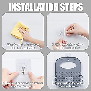 JISON21 Collapsible Laundry Basket Hanging Laundry Hamper With Handle Dirty Laundry Basket, Portable Punch Free Foldable Plastic Laundry Basket For Home, College Dorm