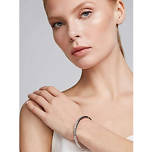 Ted Baker London Clemara Hinge Crystal Bangle Bracelet for Women (Silver Tone)