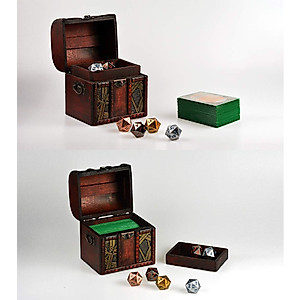 KakapopoTCG Elven Chest (Harmony) Lockable Wood Deck and Counter Box Trading Cards MTG Magic FaB TCG YGO PTCG EDH Commander Box Dice Box DnD Spell Card Box