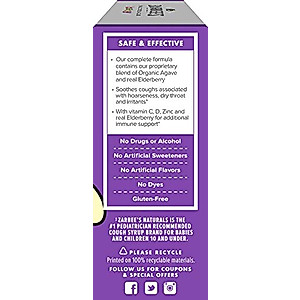 Zarbee's Naturals Complete Baby Cough Syrup Immune with Agave/Thyme & Elderberry, 2 Fl Oz (Pack of 1)