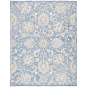 SAFAVIEH Glamour Collection 9' x 12' Blue / Beige GLM624M Handmade Premium Wool Area Rug