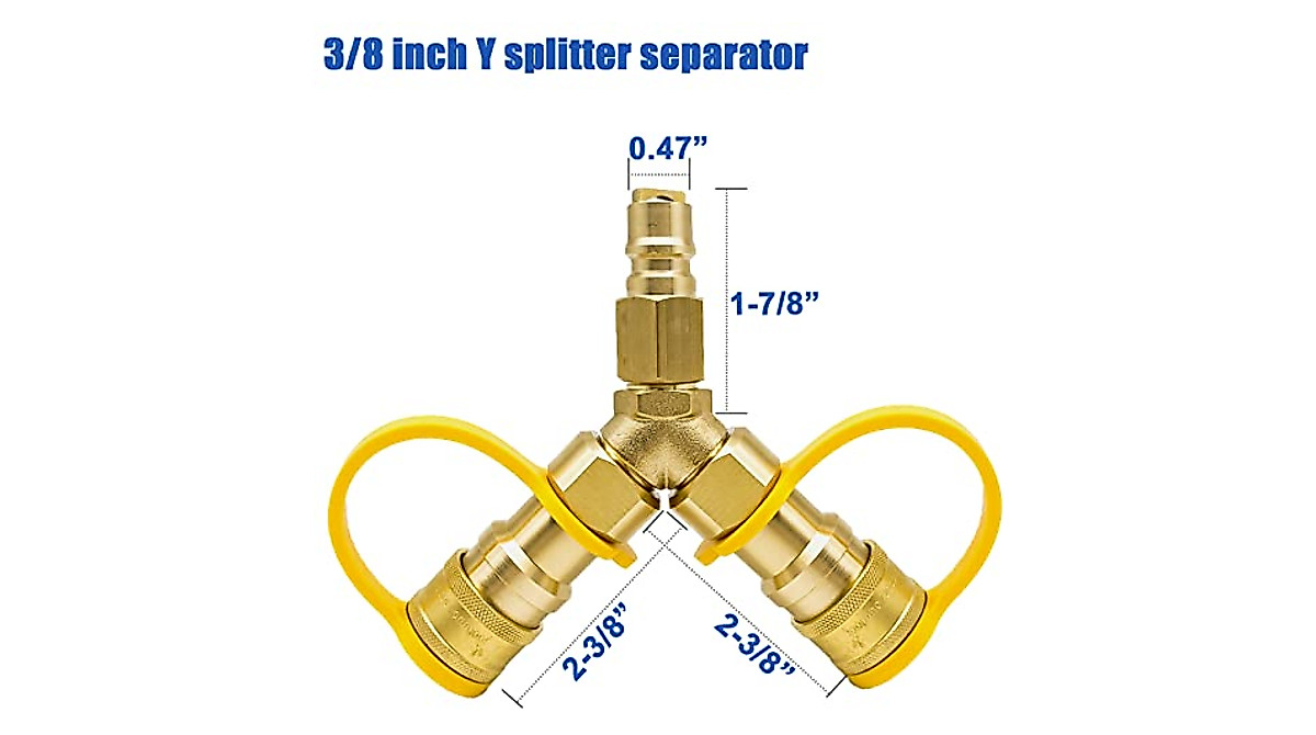 Natural Gas Y Splitter - Quick Connect for Grills & Ovens