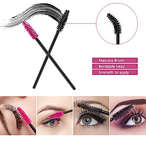 300PCS Disposable Makeup Applicators Tools Kit, Include 100 Disposable Lip Brushes Lip Wands 100 Mascara Brushes Wands Applicator 50 Eyeliner Brushes 50 Eyeshadow Brushes for Eyes and Lips Makeup