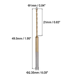 uxcell 6Pcs Mini Twist Drill Bit, 1mm Micro Engraving Drill Bits, High-Speed Steel 2.35mm Shank Titanium Coated for DIY Resin, Amber and Wood