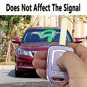 ShuDay Key Fob Cover Case Compatible with Honda Accord Civic Fit CR-V HR-V Crosstour Accessories (Purple)