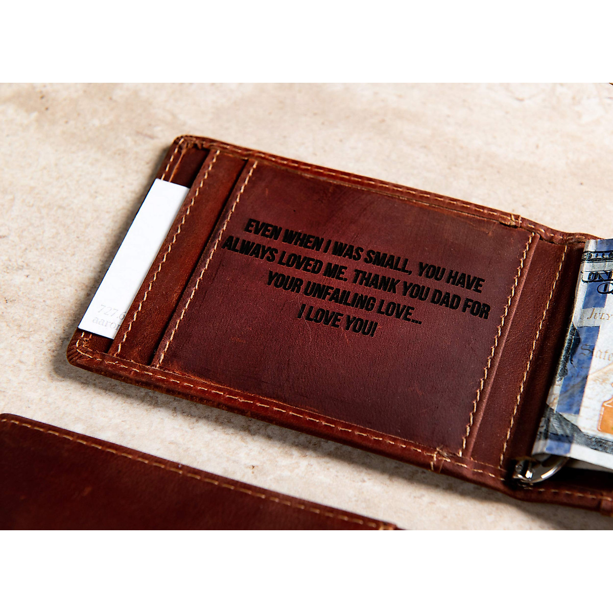 Personalized Star Wars Inspired Slim Hidden Pocket Distressed Leather Wallet The Cedar Key Wallet by Left Coast Original