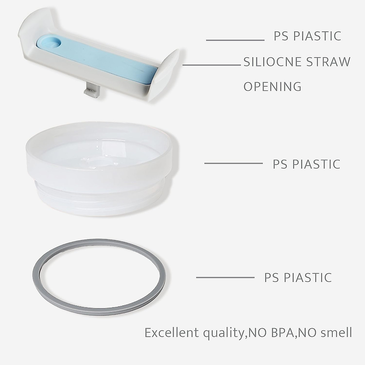 40oz Tumbler Lid for Stanley, Spill Proof Splash Resistant Tumbler Covers,Replacement cover for Stanley Cup Accessory(2 pack) (Fog, 40oz)