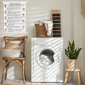 Gersoniel 2 Pieces Laundry Room Decor Laundry Symbols Wall Art Laundry Hanging Symbols Guide Wall Decor Stain Removal Theme Sign Laundry Care Laundry Room Art Ready to Hang Sign, 11.8 x 15.7 Inches
