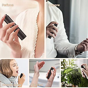 LISAPACK Atomizer Perfume 8ML Spray Bottle for Travel (4PCS), Empty Refillable Cologne Dispenser, Portable Sprayer (Black)